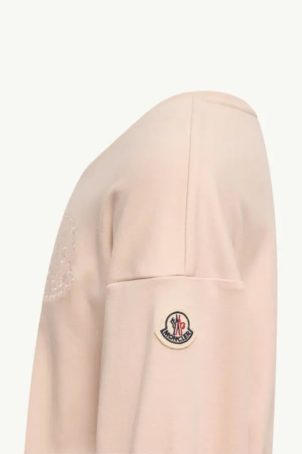 Moncler Embroidered Cotton Sweatshirt Dress