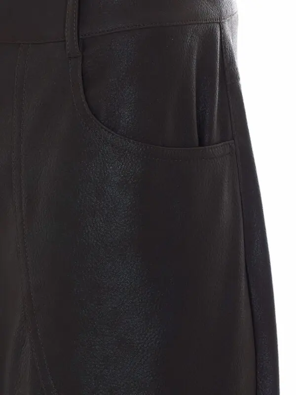 Liu Jo High-waisted Wide-leg Pants With Leather-effect Finish