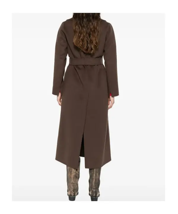Max Mara Long Sleeved Belted Coat - Brown