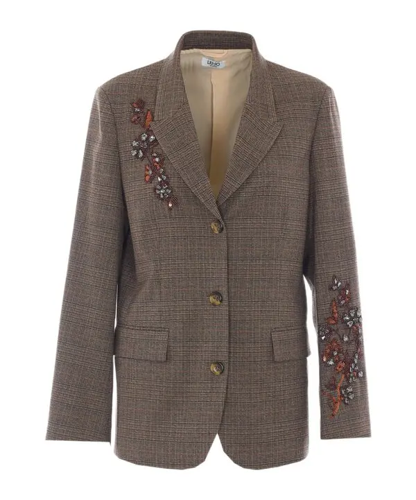 Liu Jo Embellished Tartan Blazer