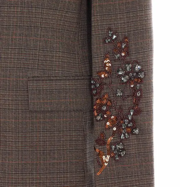 Liu Jo Embellished Tartan Blazer