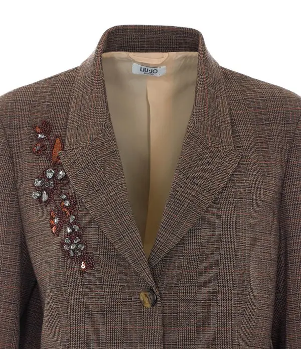 Liu Jo Embellished Tartan Blazer