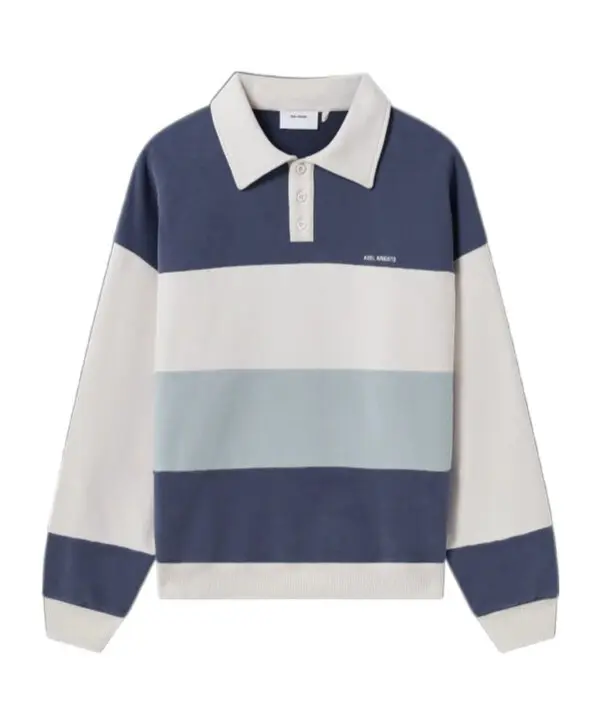 Axel Arigato Anchor Striped Polo Shirt - Blue