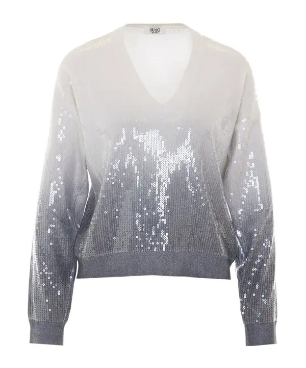 Liu Jo Sequin V-neck Knitted Sweater