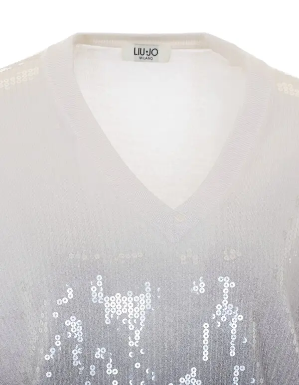 Liu Jo Sequin V-neck Knitted Sweater