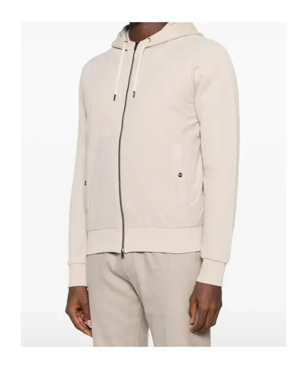 Herno Zip-up Hooded Jacket - Light Beige