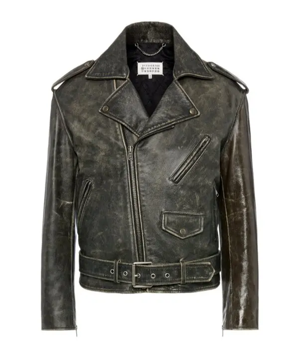 MAISON MARGIELA Distressed Leather Biker Jacket