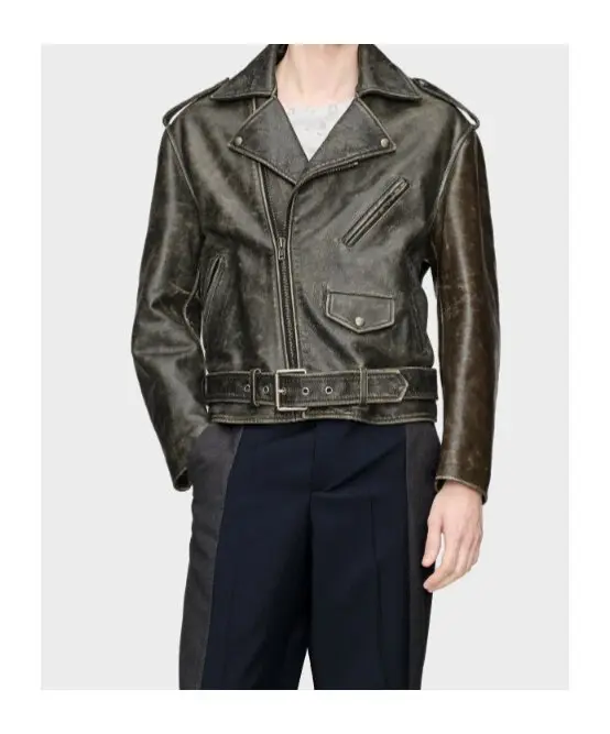 MAISON MARGIELA Distressed Leather Biker Jacket