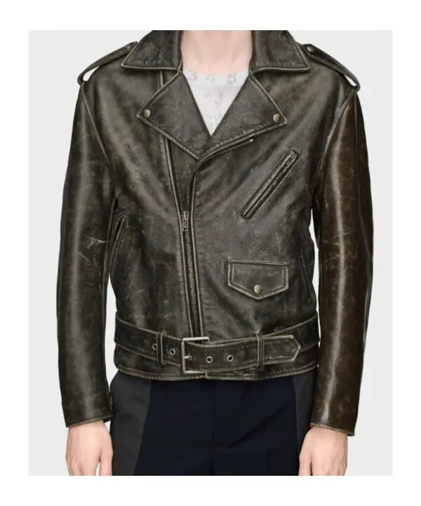 MAISON MARGIELA Distressed Leather Biker Jacket