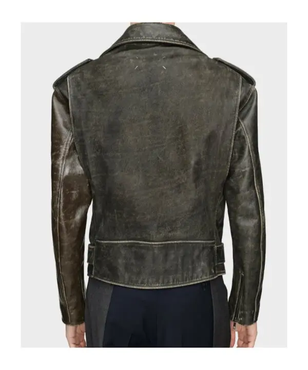 MAISON MARGIELA Distressed Leather Biker Jacket