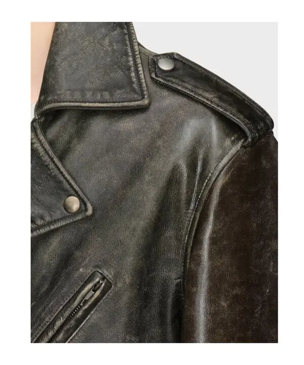 MAISON MARGIELA Distressed Leather Biker Jacket