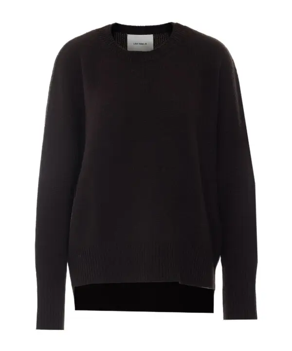 LISA YANG Ribbed Crew Neck Long Sleeve Sweater