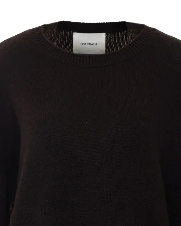 LISA YANG Ribbed Crew Neck Long Sleeve Sweater