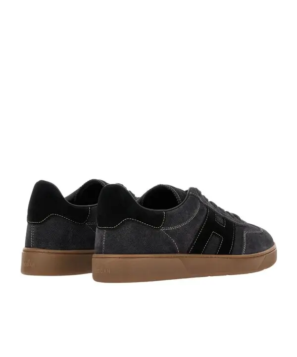 Hogan H" Detail Denim Effect Suede Sneakers