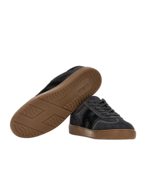 Hogan H" Detail Denim Effect Suede Sneakers