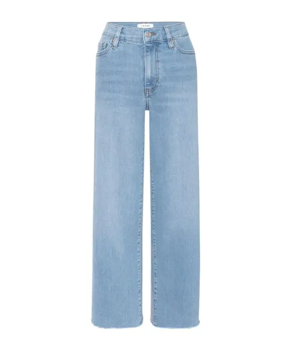 FRAME Raw-edge Wide-leg Jeans - Blue