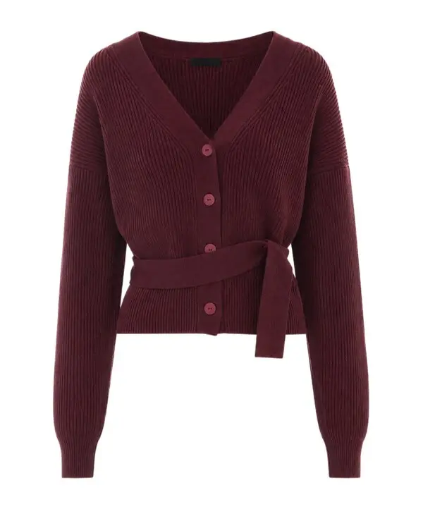 DONDUP V-neck Knitted Cardigan With Tie-waist