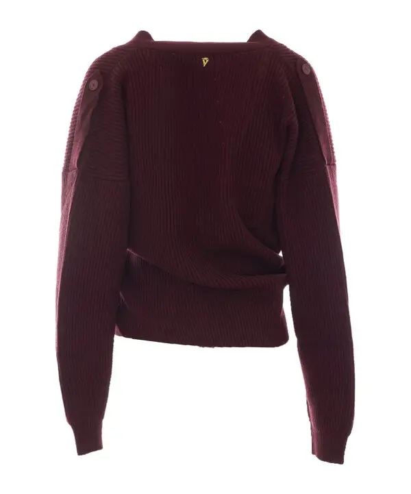 DONDUP V-neck Knitted Cardigan With Tie-waist