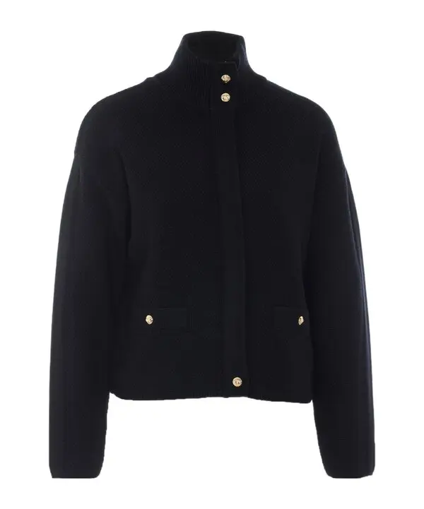 Liu Jo Textured High-neck Knitted Jacket
