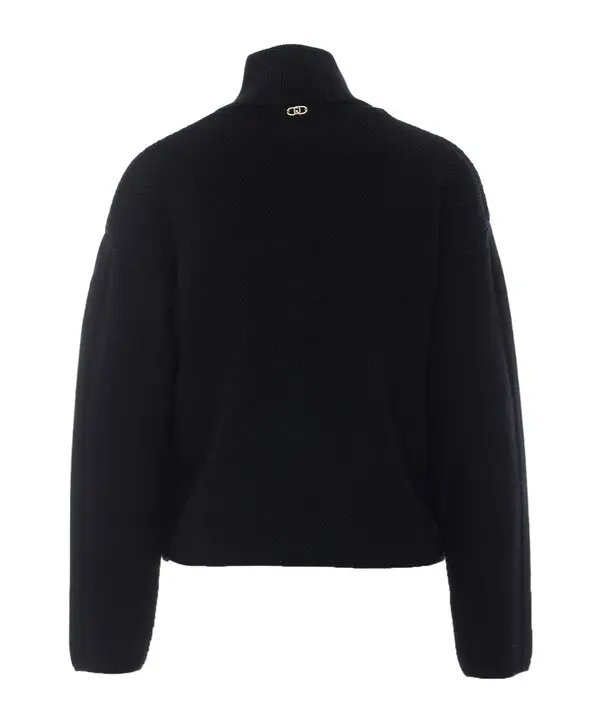 Liu Jo Textured High-neck Knitted Jacket