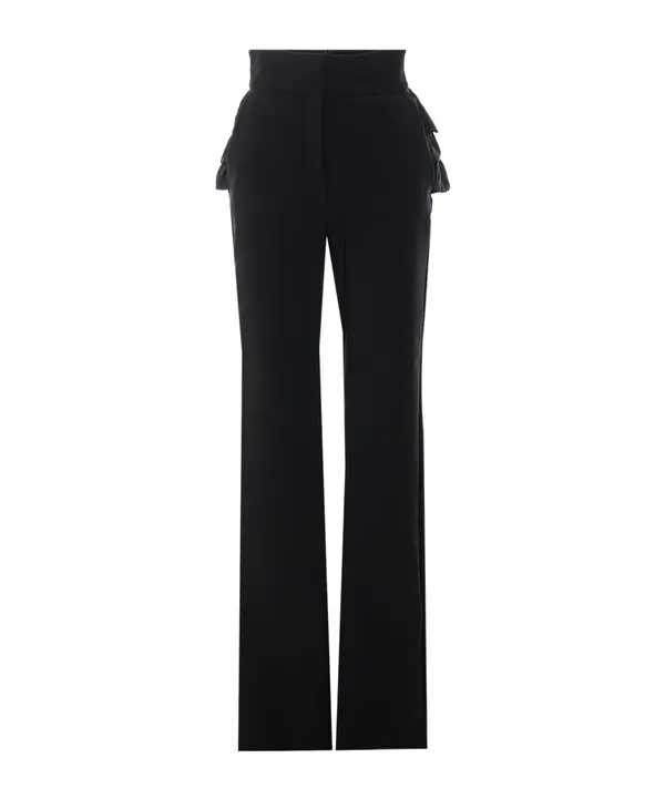 Elisabetta Franchi Ruffled Detail High-waisted Trousers