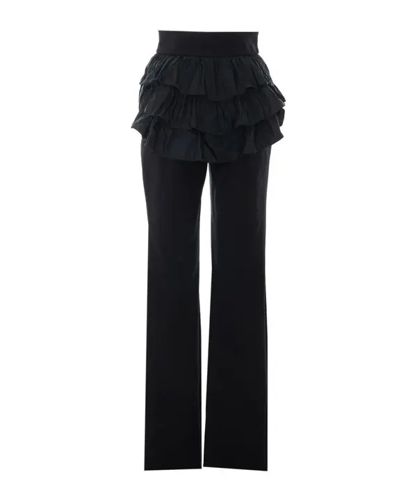 Elisabetta Franchi Ruffled Detail High-waisted Trousers