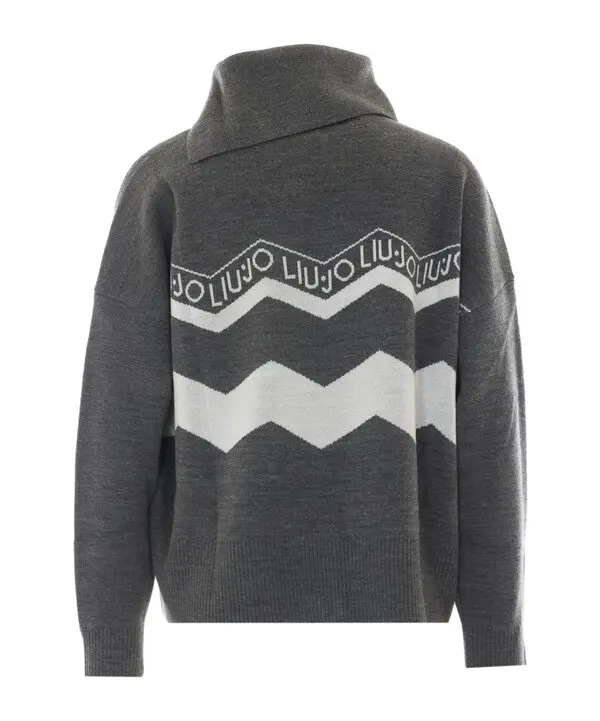 Liu Jo Sequined Intarsia Knitted Sweater