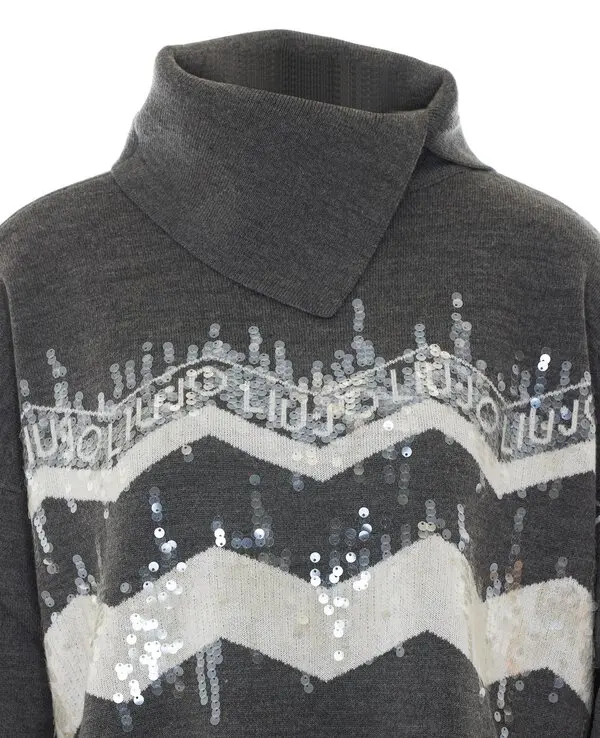 Liu Jo Sequined Intarsia Knitted Sweater