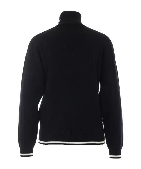 Liu Jo Cut-out High Neck Knitted Sweater With Rhinestone Logo