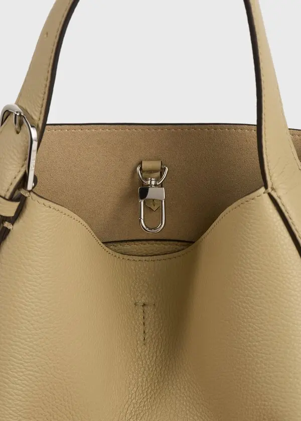TOTEME Belted Grained-leather Tote