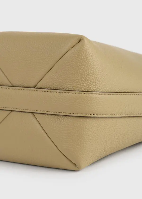 TOTEME Belted Grained-leather Tote