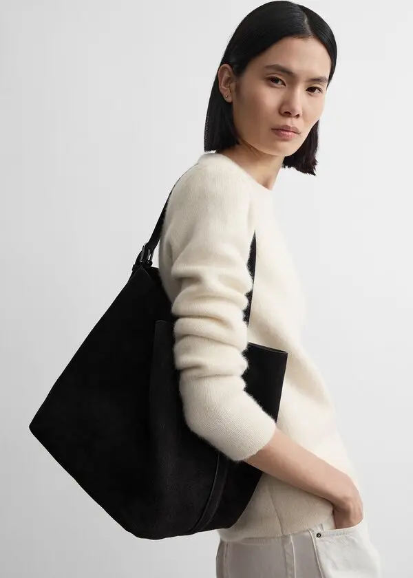 TOTEME Belted Suede Tote - Espresso