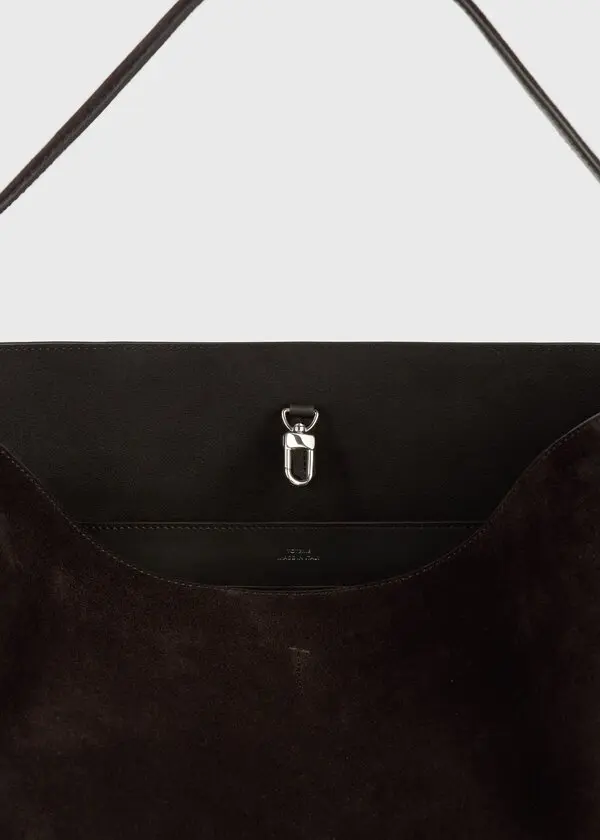 TOTEME Belted Suede Tote - Espresso
