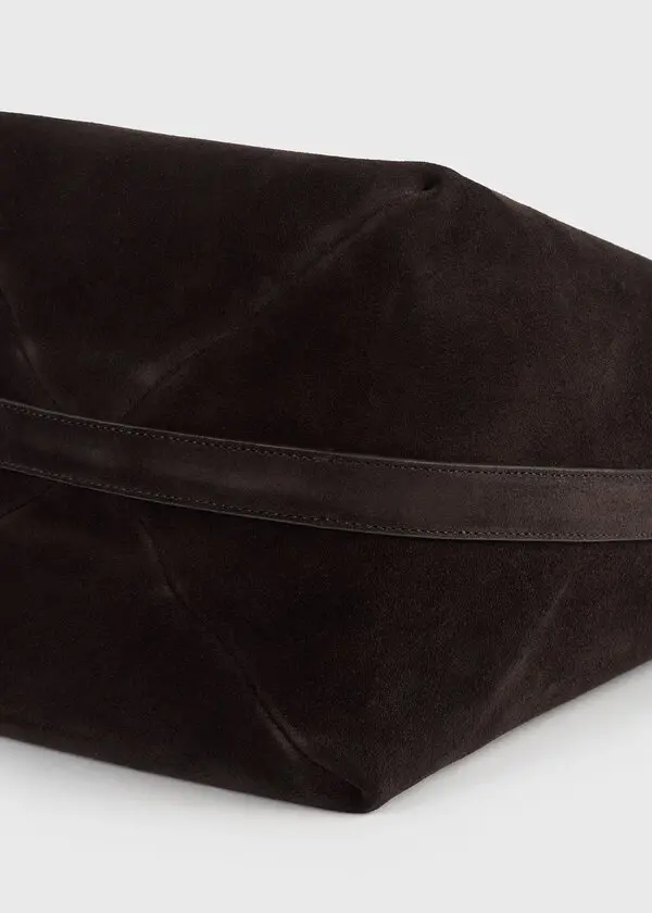 TOTEME Belted Suede Tote - Espresso