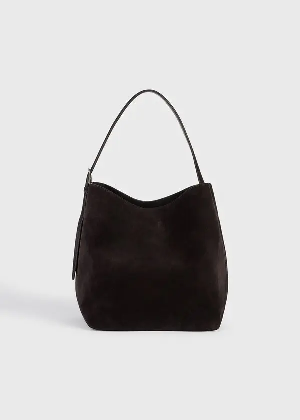 TOTEME Belted Suede Tote - Espresso