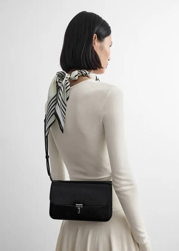 TOTEME T-lock Grained-patent Crossbody