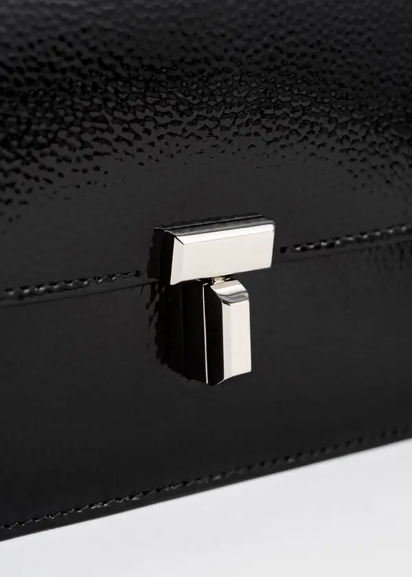 TOTEME T-lock Grained-patent Crossbody