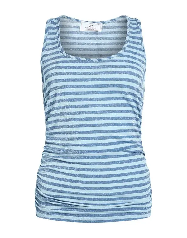 COMPAGNIA ITALIANA Striped Lurex Blend Tank Top