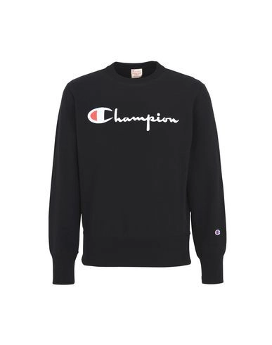 Champion Crewneck Sweatshirt Logo Sweatshirt Size Cotton - Black