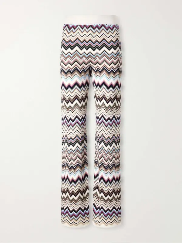Missoni Striped Crochet-knit Straight-leg Pants