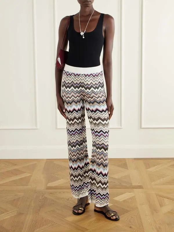 Missoni Striped Crochet-knit Straight-leg Pants