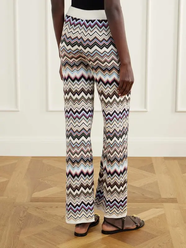 Missoni Striped Crochet-knit Straight-leg Pants