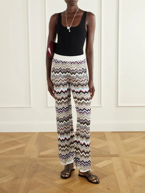 Missoni Crochet-knit Chevron Striped Pants