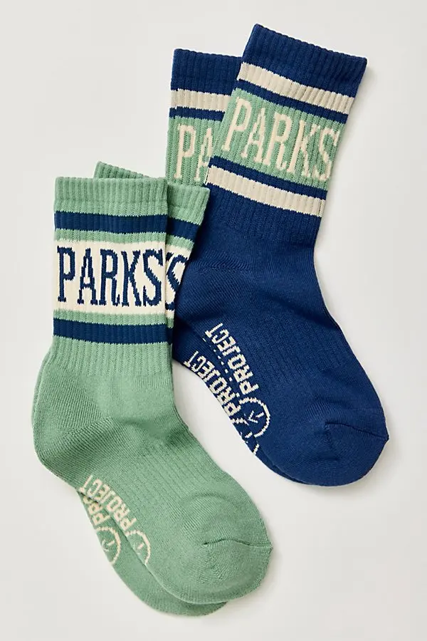 PARKS PROJECT Trail Crew Socks 2 Pack - Blue Green
