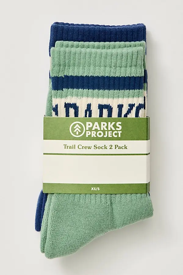PARKS PROJECT Trail Crew Socks 2 Pack - Blue Green