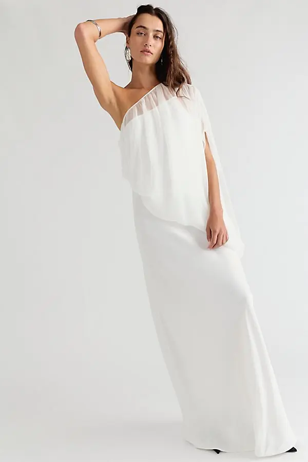THIRD FORM Solstice One-shoulder Maxi Dress - Cloud