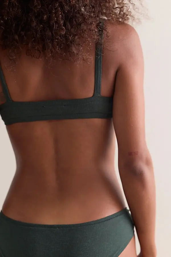 Free People Throw On Ribbed Bralette - Dark Green