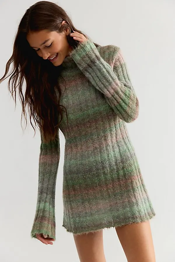 Free People Rodbjer Doona Space Knit Mini Dress