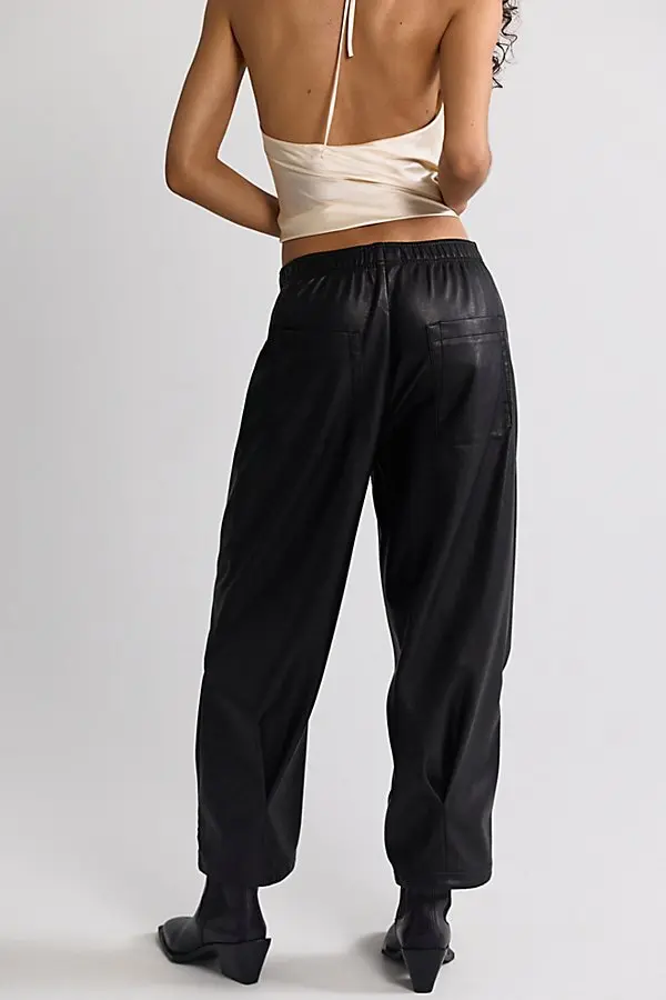 Free People Vegan Leather Pull-on Pants