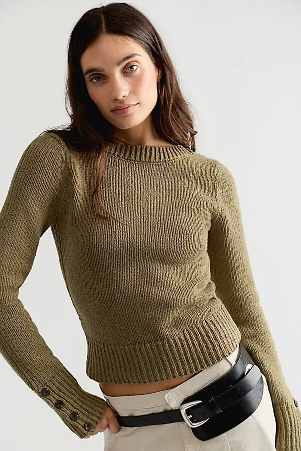 Free People Mila Pullover - Lichen